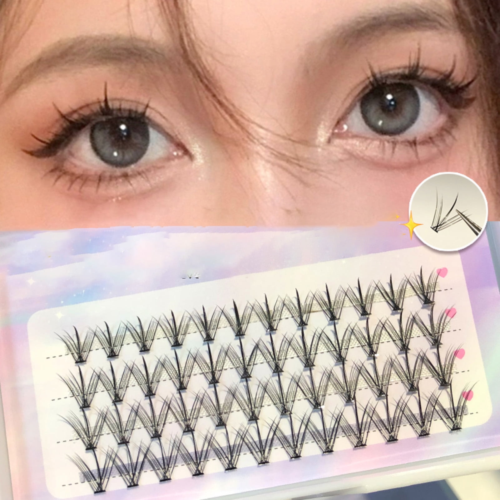 Hesroicy Beauty 1 Set of Natural and Realistic Fake Eyelashes - Magnify ...