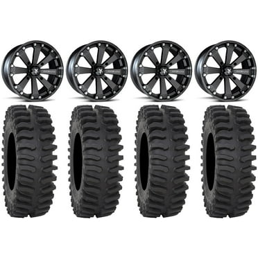 MSA Black Vibe 14" Wheels 30" Carnivore R/T Tires Polaris RZR XP 1000 ...