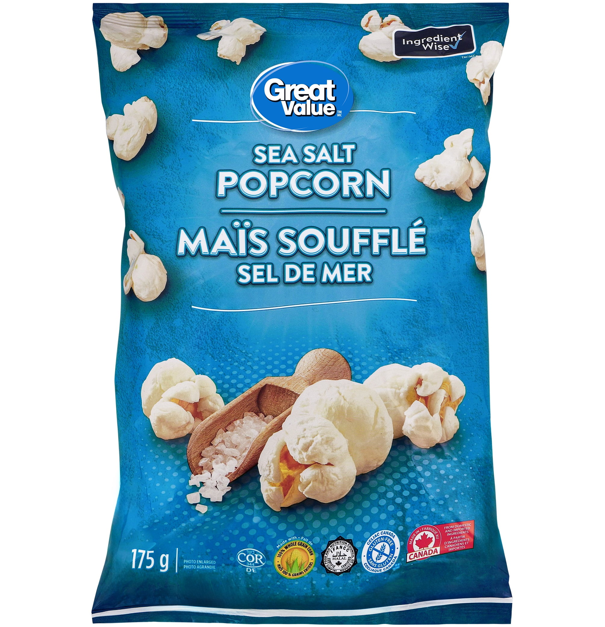Great Value Sea Salt Popcorn, 175 g - Walmart.ca