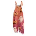 Autumn Leaf Ghost Pumpkin Halloween Womens Relaxed Fit Tie Shoulder ...
