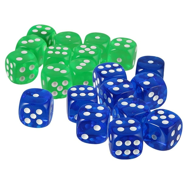 20 piezas de acrílico de seis caras D6 dados dados para RPG Party Board ...