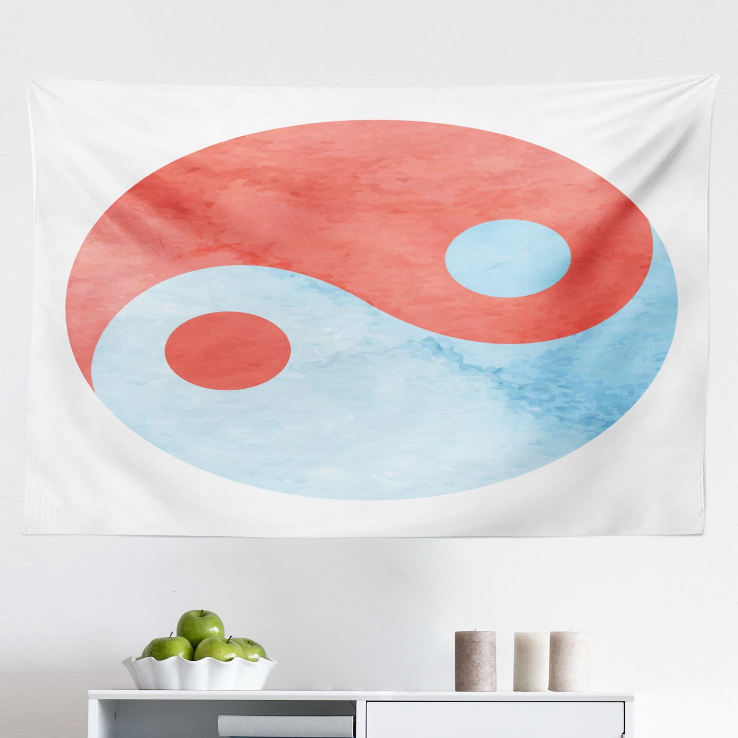 Ying Yang Tapestry, Traditional Themed Ying Yang on Chinese Rising Sun ...
