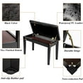Bilot Wooden Duet Piano Bench, Padded Faux Leather Seat, Music Storage ...