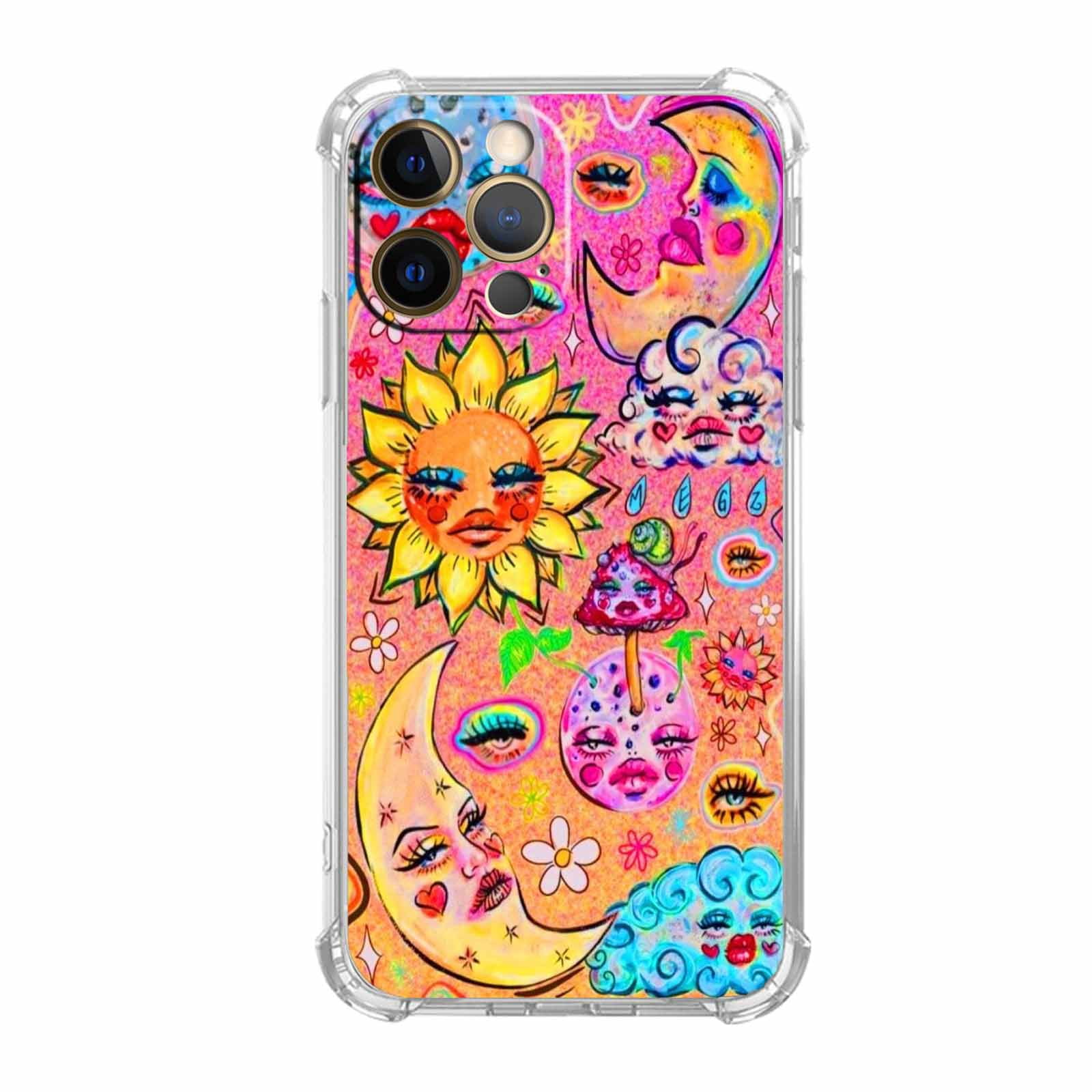 Magic Flower Face Case for iPhone 11 Pro Max,Aesthetic Art Design Pattern Soft Full TPU Bumper ...