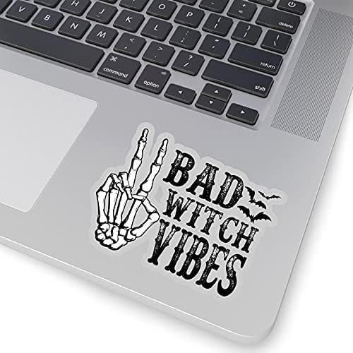 Hand Skull Bad Wich Vibes Waterproof Vinyl Sticker, Fall Sticker ...