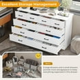 10 Drawers Dresser with Charging Station, Modern Long Chest of Drawers ...