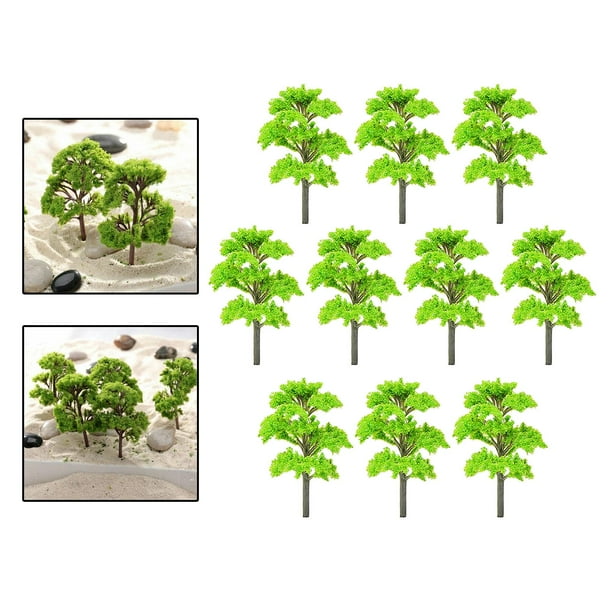 10 PCS DIY Miniature Mini Scenery Tree Train Trees Layout Decor 11.5cm ...