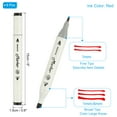 Dual Tip Markers, 6 Pcs Dual Tip Alcohol Markers Set White Barrel with ...