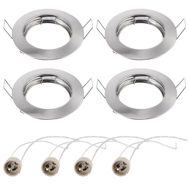 8pcs Round Recessed Spotlights Trim Ring Fitting with GU10 Lamp Holder ...