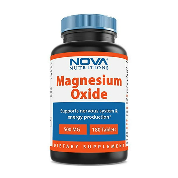 Nova Nutritions Magnesium Oxide 500 mg Tablets, 180 Ct - Walmart.com
