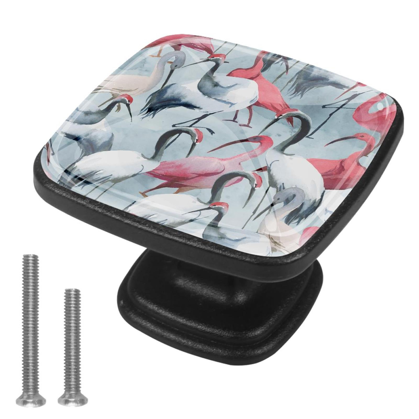 4 Pcs Cabinet Handle Drawer Pulls Storks Animal Knobs with Screws ...