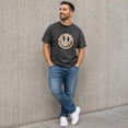Checkered Leopard Smiley Face Graphic T-Shirt – Washed Oversized Unisex ...