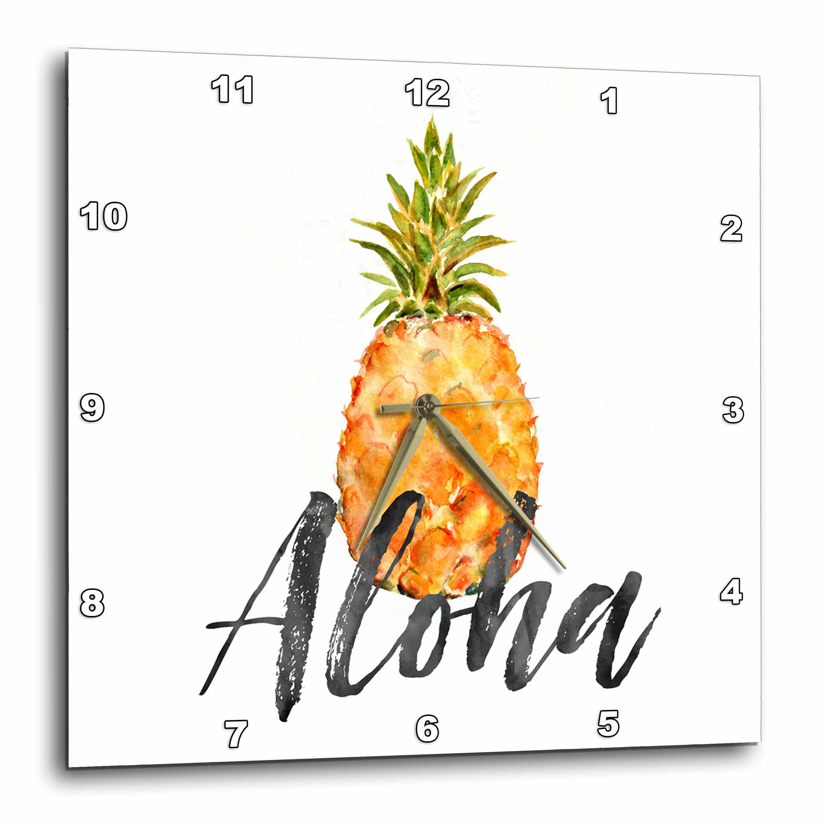 3dRose Picturing Aloha Pineapple - Wall Clock, 13 by 13-inch - Walmart.com