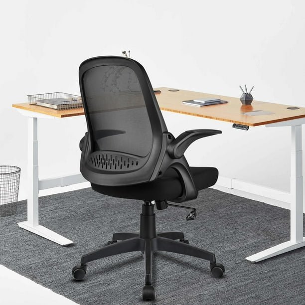 Chaise de bureau ergonomique avec accoudoirs rabattables, chaise de ...