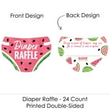 Big Dot of Happiness Sweet Watermelon - Diaper Shaped Raffle Ticket ...