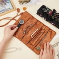 2Pcs 2 Styles Embroidery Flower Silk Zipper Roll Bags with Drawstring ...