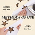22Pcs Star with Leopard Print Polyester Embroidery Sew on Cloth Patches ...