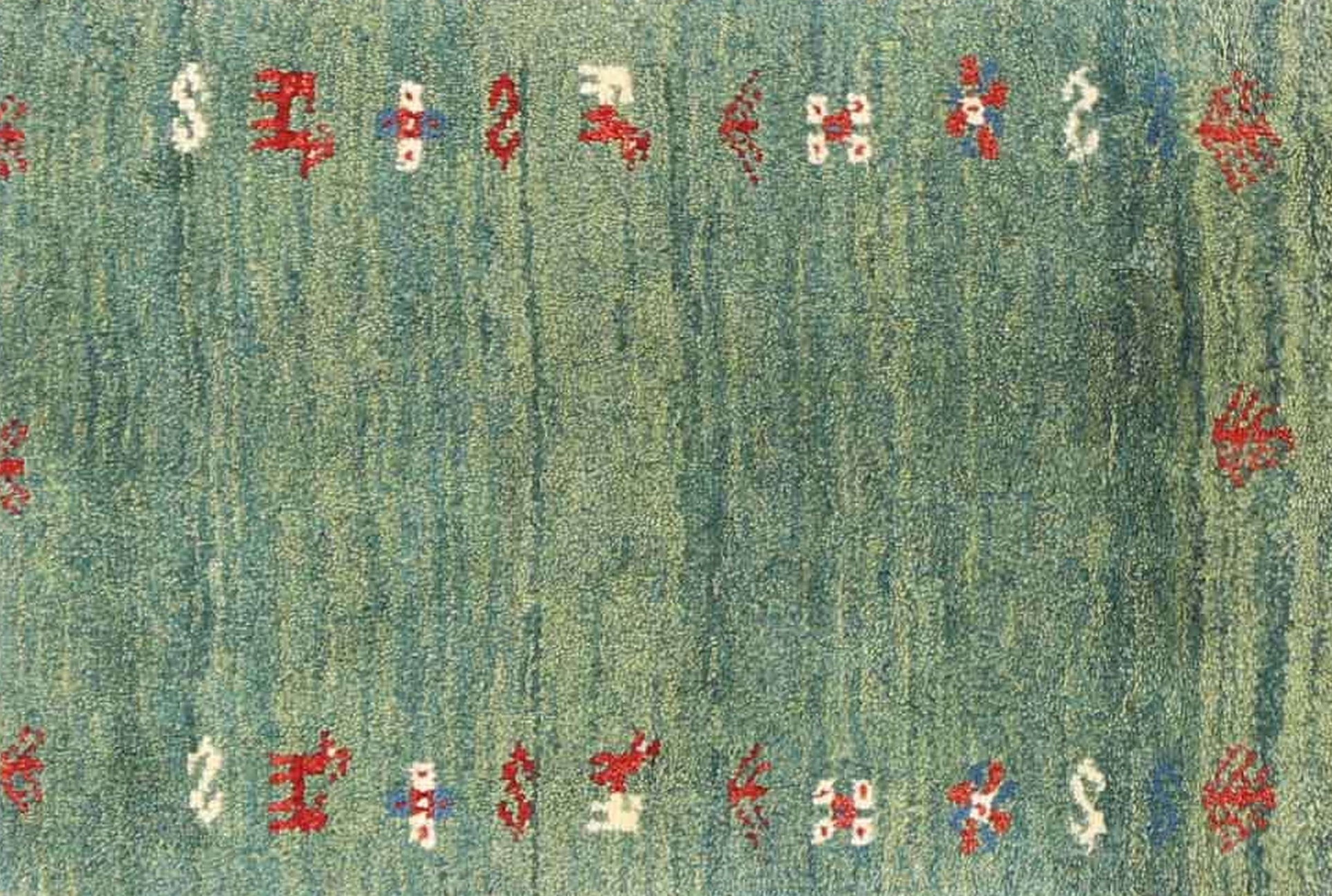 Ahgly Company Indoor Rectangle Contemporary Green Abstract Area Rugs, 3 ...