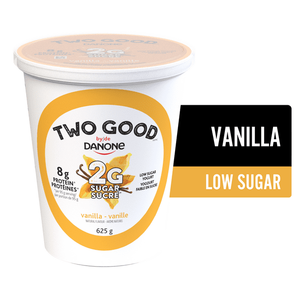 Two Good, Vanilla Yogurt, 2g Sugar, Value Size Yogurt Tub, 625g Yogurt ...