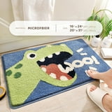 Dinosaur Bath Mat, Microfiber Water Absorbent Bath Rugs Thick Shaggy ...