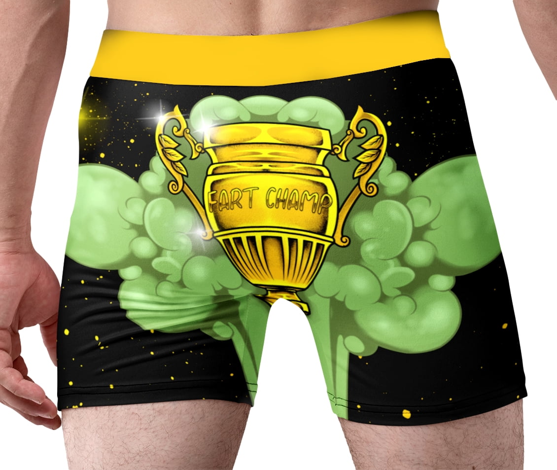 Fun Novelty Boxer Briefs For Men Fart Champ Underwear Gag T