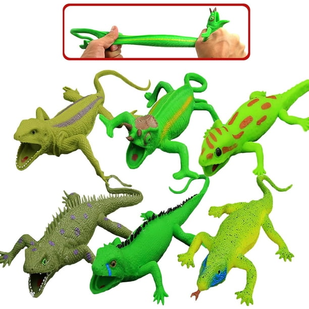 TRAHOO-6 Packs Lizards Toys,9 inch Super Stretches Rubber Lizard Set ...