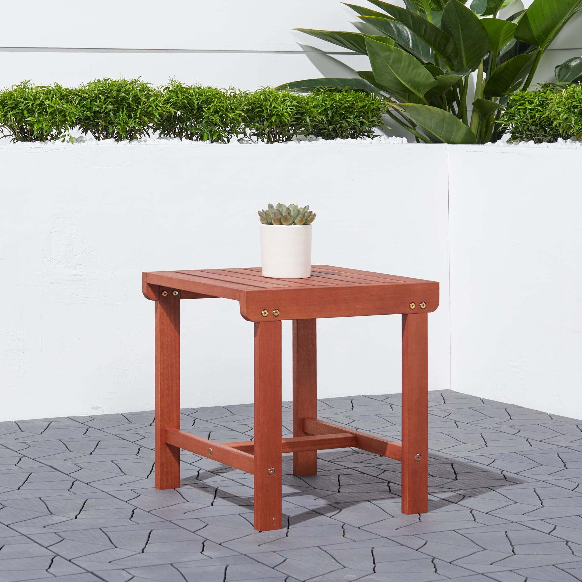 Malibu Outdoor Patio Wood Side Table - Walmart.com