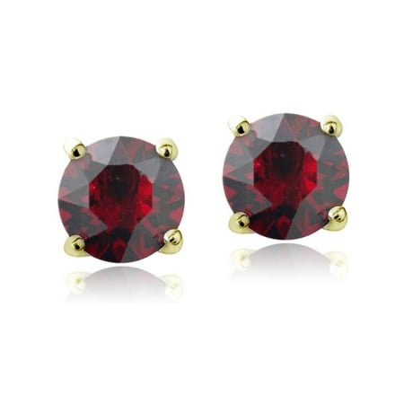 SilverSpeck - Swarovski Elements Ruby July Birthstone Stud Earrings in ...