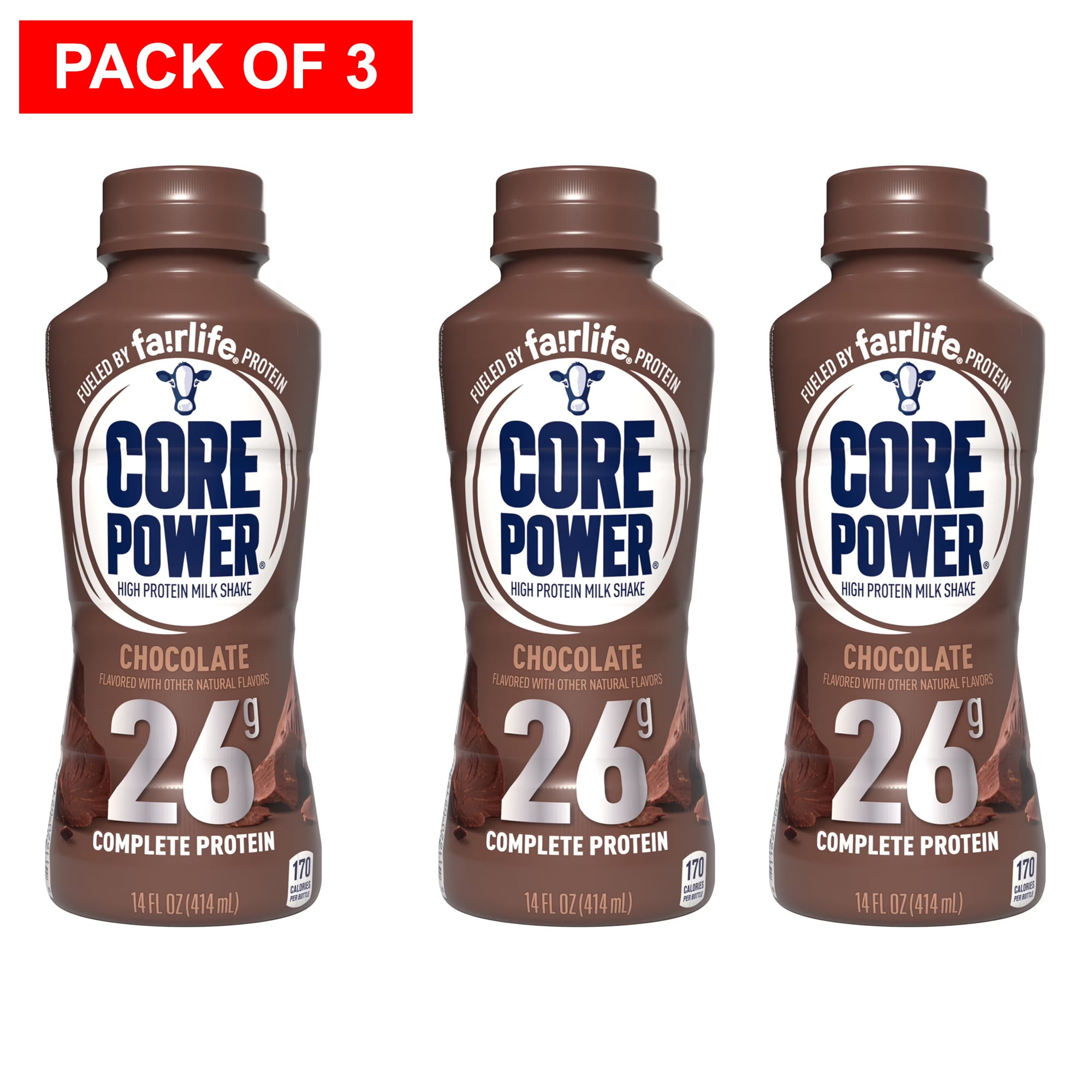 Core Power High Protein (26g) Shake, Chocolate, 14 Fl Oz (Pack of 3 ...