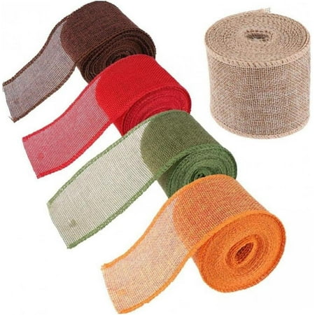 5 Rolls Ribbon Christmas Thanksgiving Wired Side Ribbon Winding Ribbon ...