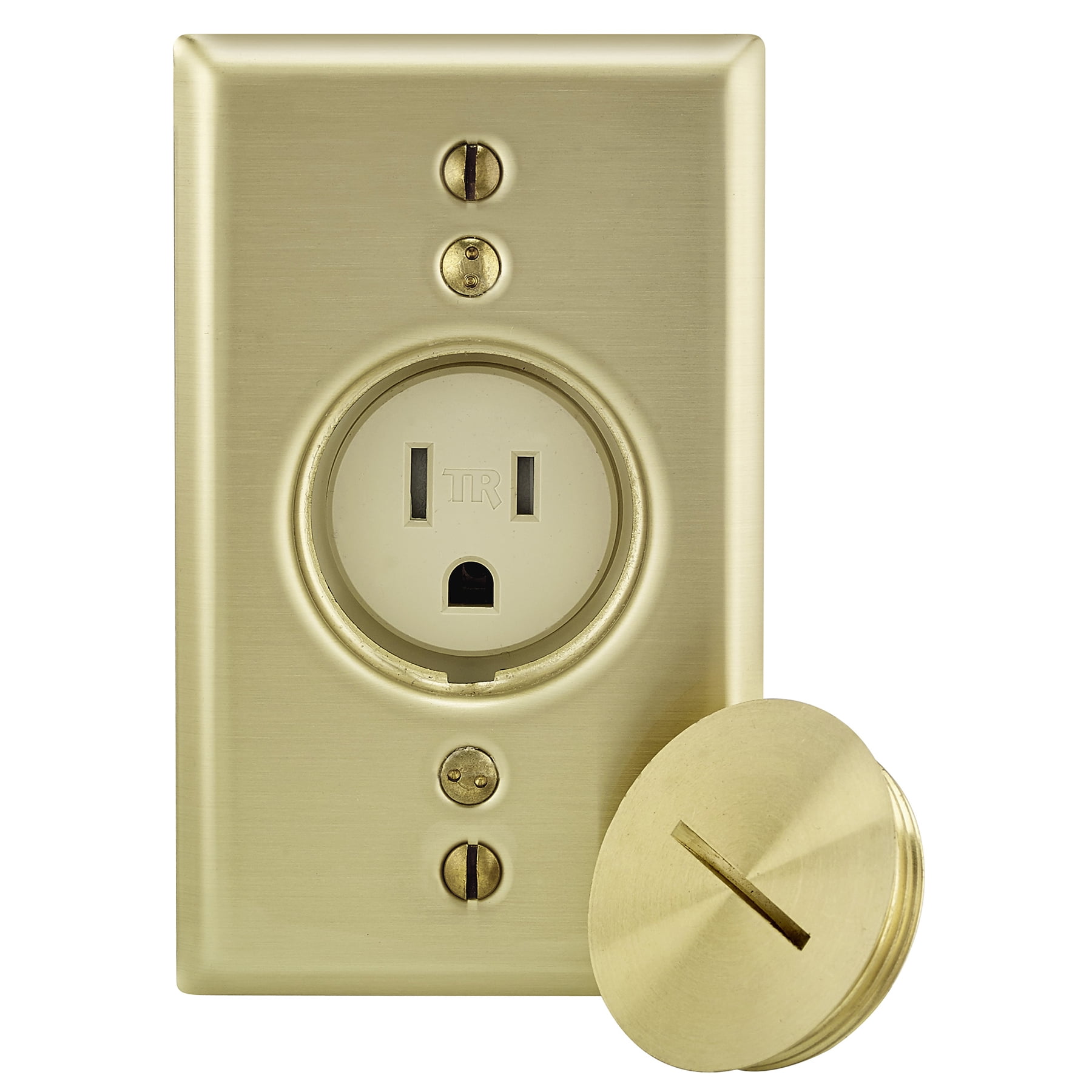 Leviton 021-T5250-00B 1- Gang Brass Straight Blade Receptacle - Walmart.com