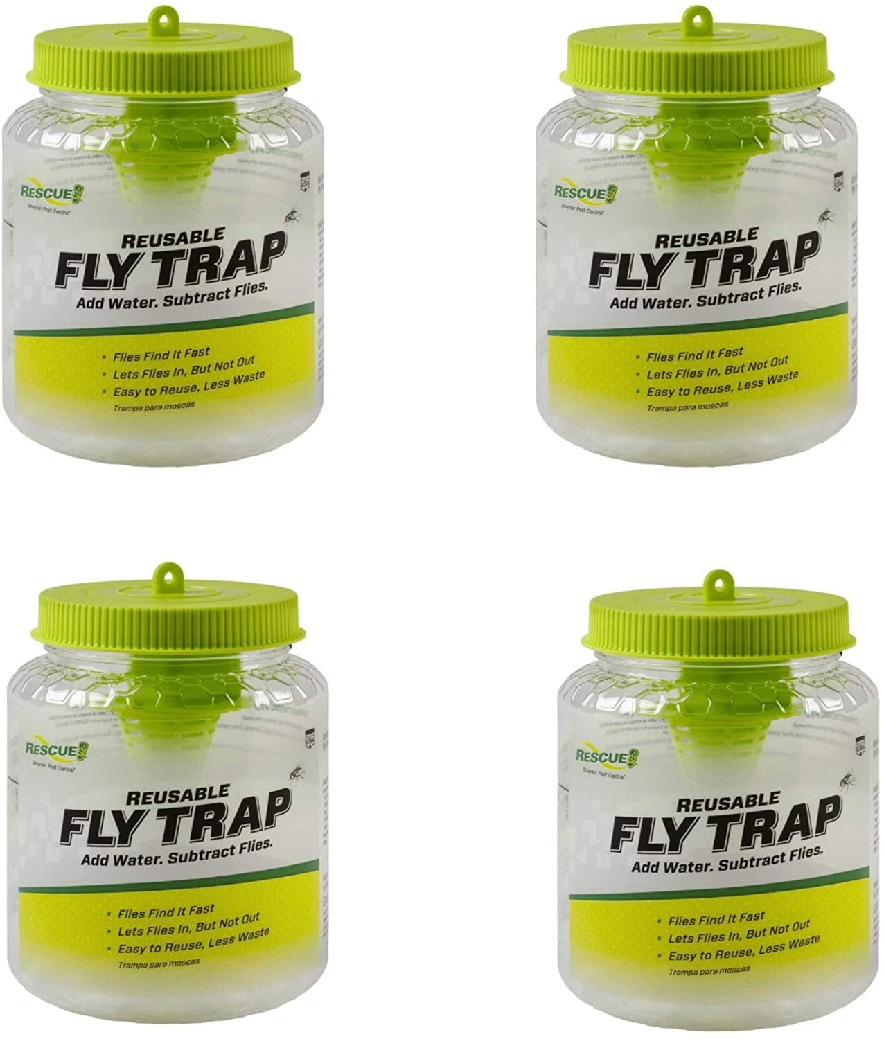 RESCUE! FTR Reusable Fly Trap Old Version - 4 Pack - Walmart.com