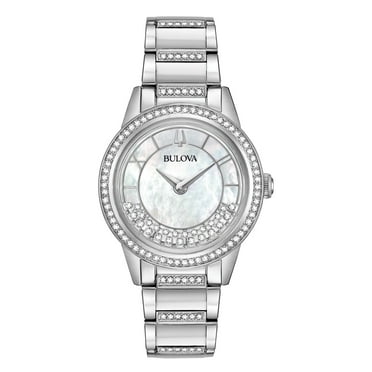 Bulova Women's Marine Star Diamonds Blue Mother of Pearl Watch 96R215 ...