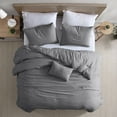 Modern Threads Beck 4-Piece Garment Washed Adult Comforter Set, Gray ...