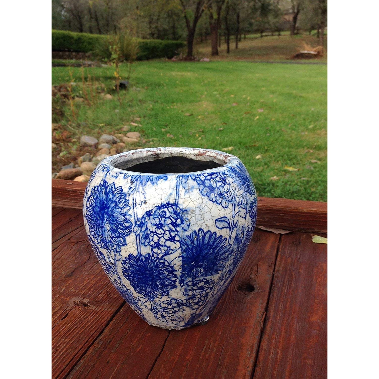 Planters & Pots Vintage Blue Ceramic Flower Pot Cobalt Blue 4\u201d ...