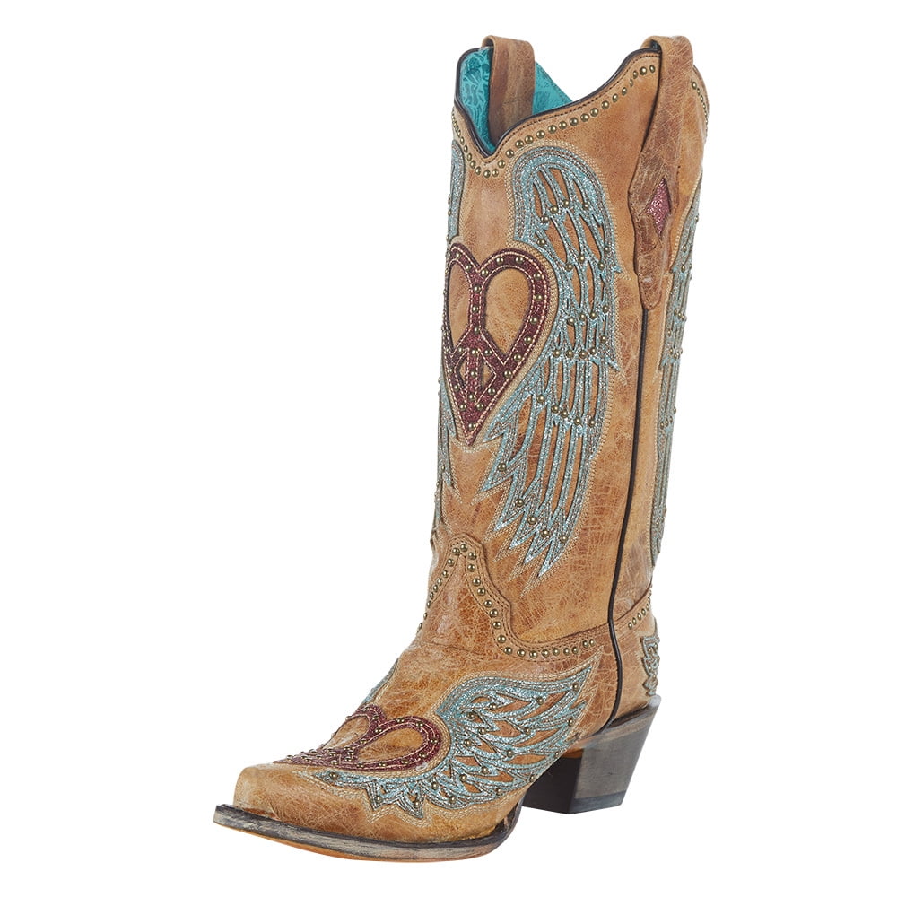 Corral Boots Womens A4235 Women`s Corral Heart Wings Overlay 13` Boot 8 ...