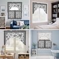 Black Flowers Swag Curtain Valance for Windows, Floral Geometric ...
