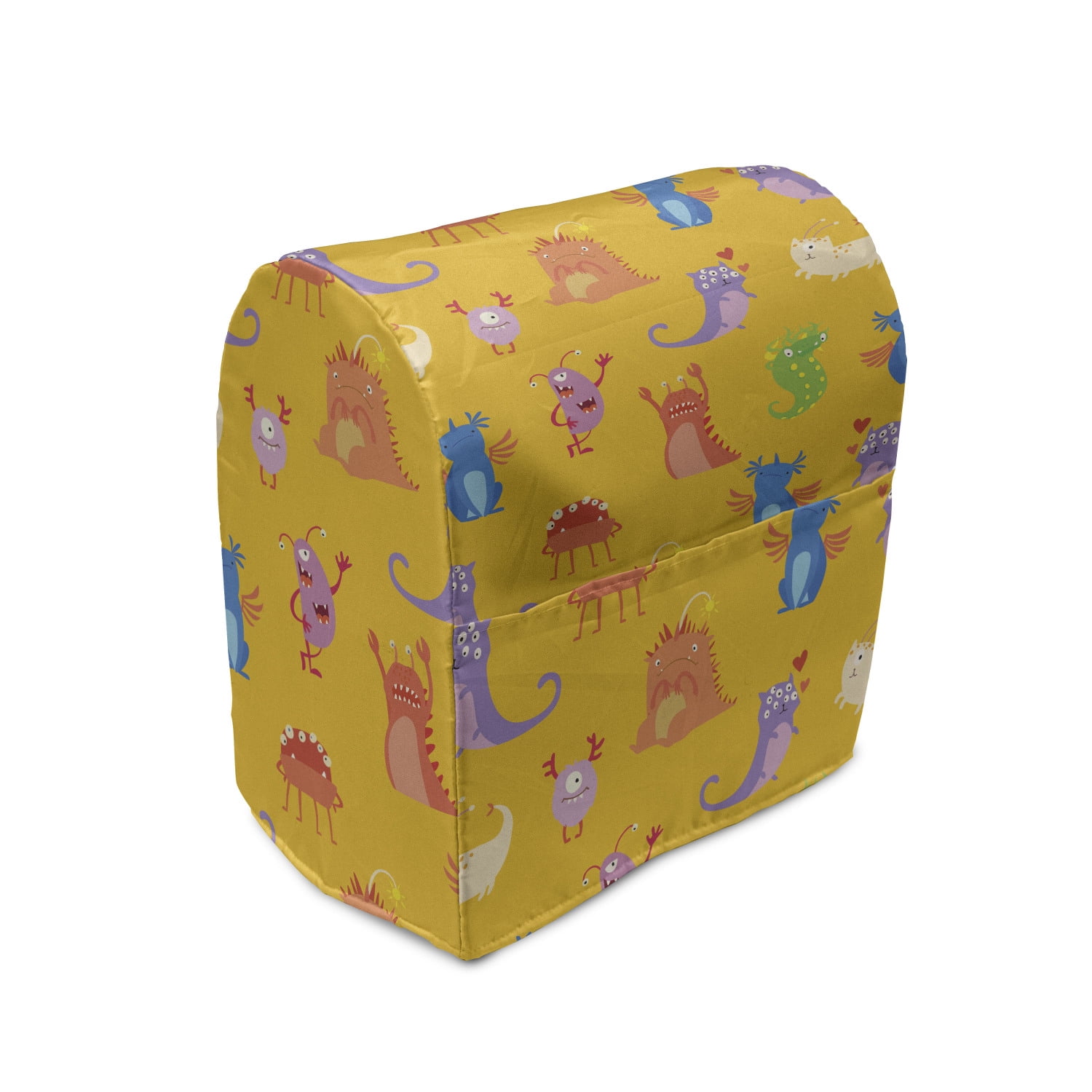 Cartoon Stand Mixer Cover, Repetitive Funny Monsters Fantasy Creatures ...