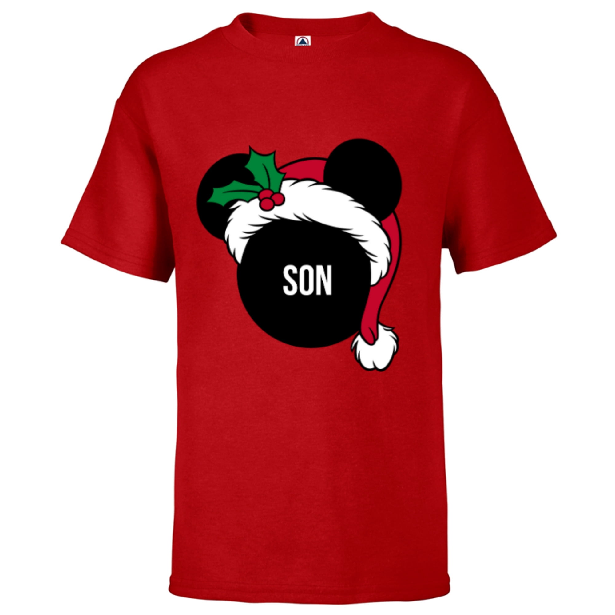 Disney Mickey Mouse Santa Hat SON Holiday Family - Short Sleeve T-Shirt ...