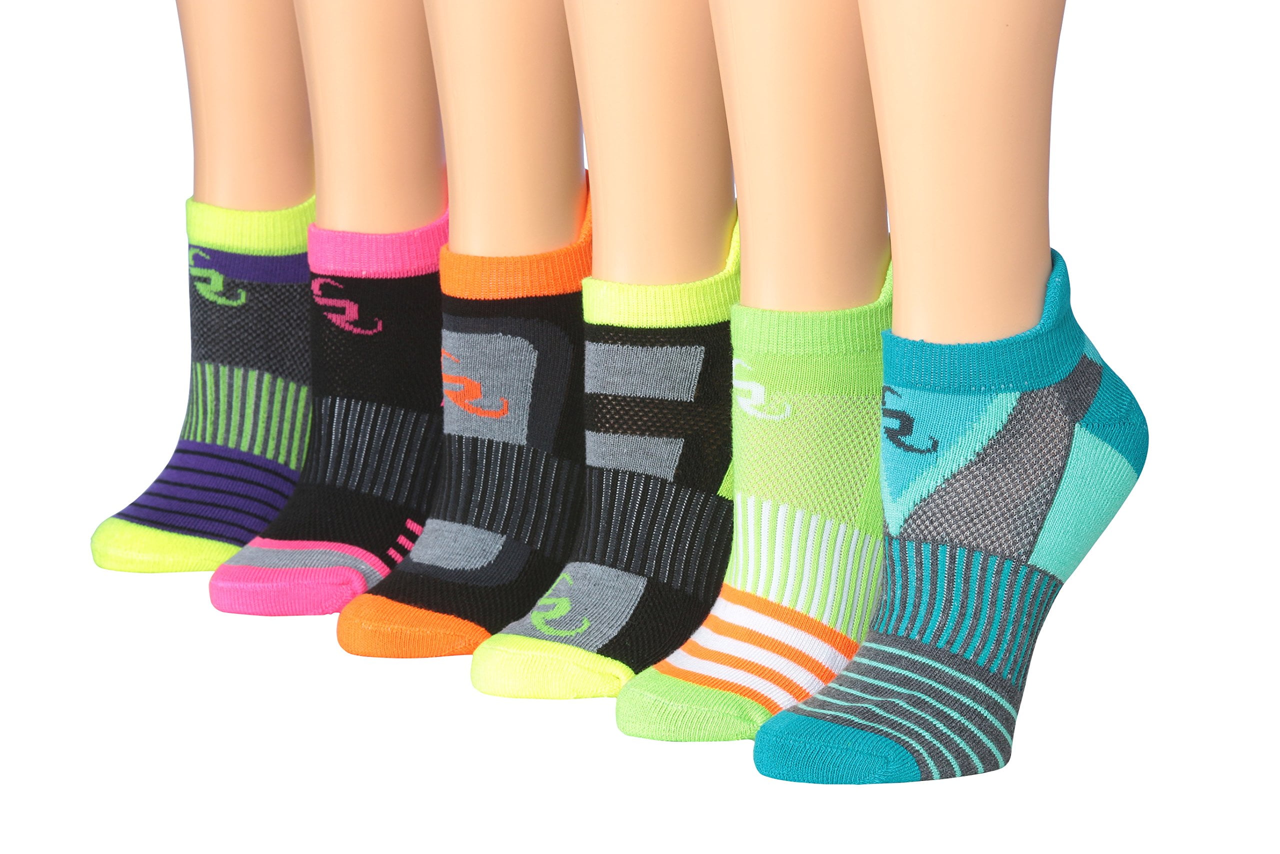 Ronnox Women's 6-Pairs Low Cut Running & Athletic Performance Tab Socks ...