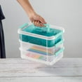 Sterilite Stackable 3-Layer Storage Containers with Handle, Clear (6 ...