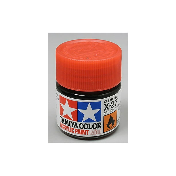 Tamiya 81527 Acrylic Mini X27 Clear Red 1/3 oz TAM81527 - Walmart.com ...