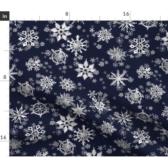 Blue Snowflake Fabric