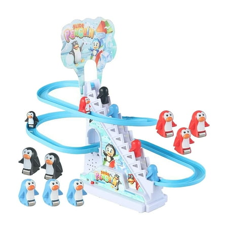 Toddlers Penguins Slide Stairs Indoor Toy Chasing Race Track Game ...
