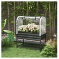 Raised Garden Bed with Legs & Cover, Metal Elevated Planter Box, 41.75 ...