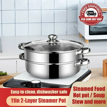 BENTISM 5-Tier Stainless Steel Steamer 11in Multi-Layer Cookware Pot ...