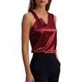 BADHUB Silk Satin Tank Tops for Women V Neck Summer Tops Sleeveless ...