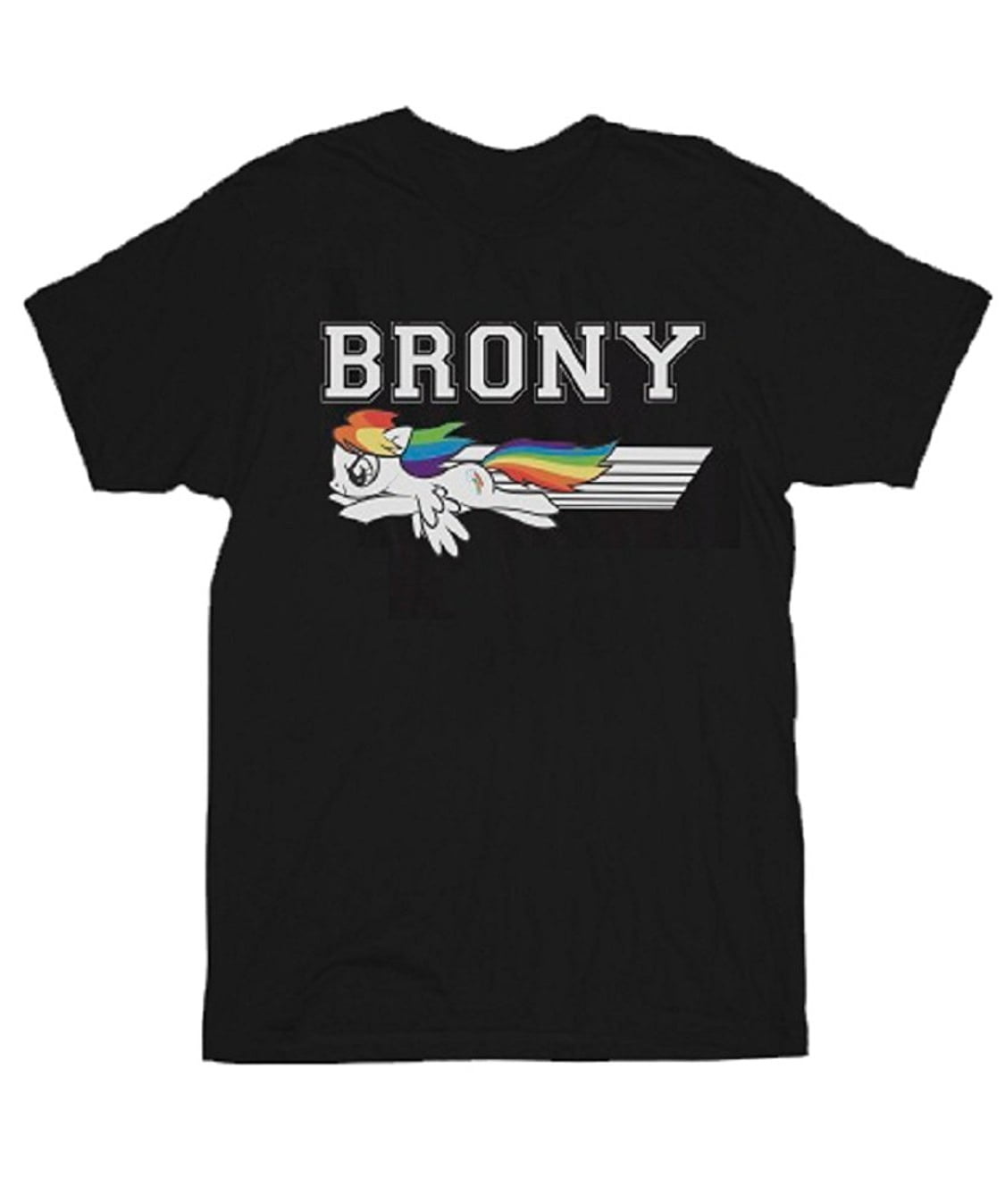 My Little Pony Brony Swoosh Color Adult Black T-Shirt - Walmart.com