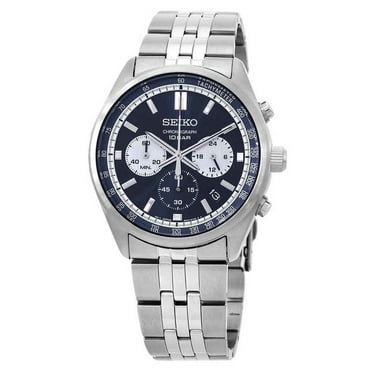Seiko Classic Men's Watch, Quartz Movement, Blue Dial, Silver-Tone ...