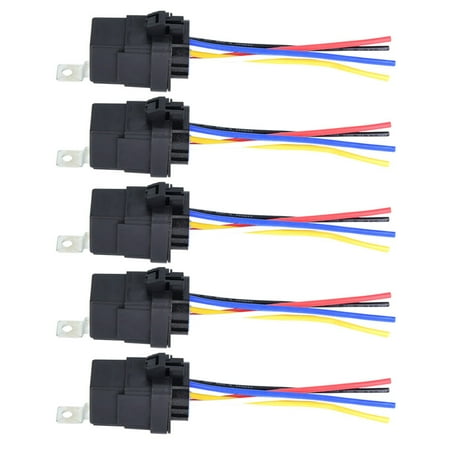 Peahefy 5pcs Waterproof Car Truck Relay,12V 5-Pin Single Pole Single ...